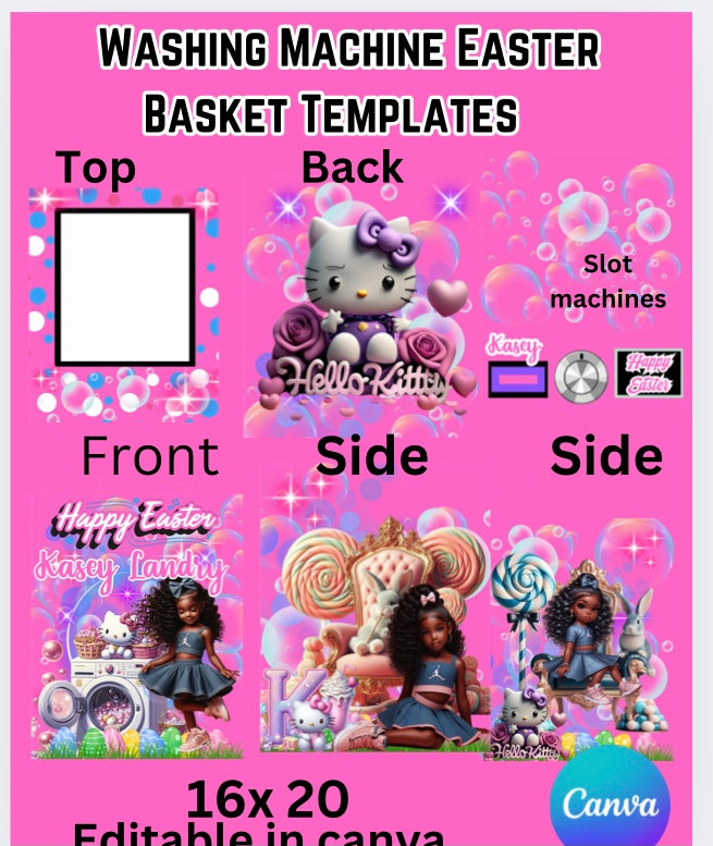 Washing Machine Easter Basket Template Hello Kitty – Hj Digital Creations