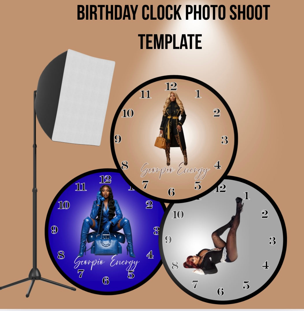 Birthday Clock Photo shoot template – Hj Digital Creations