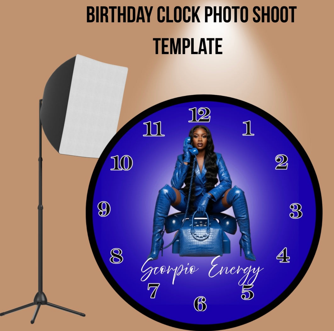 Birthday Clock Photo shoot template – Hj Digital Creations